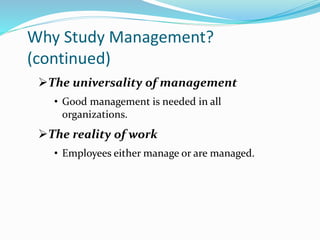 introduction to management and organization | PPTX