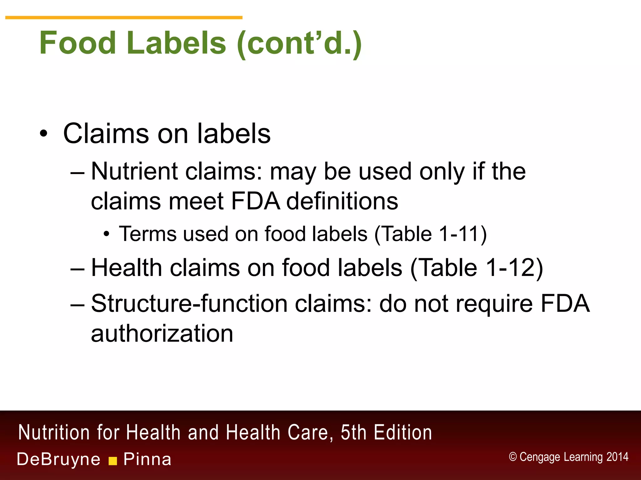 Chapter 1 - Overview of Nutrition and Health | PDF