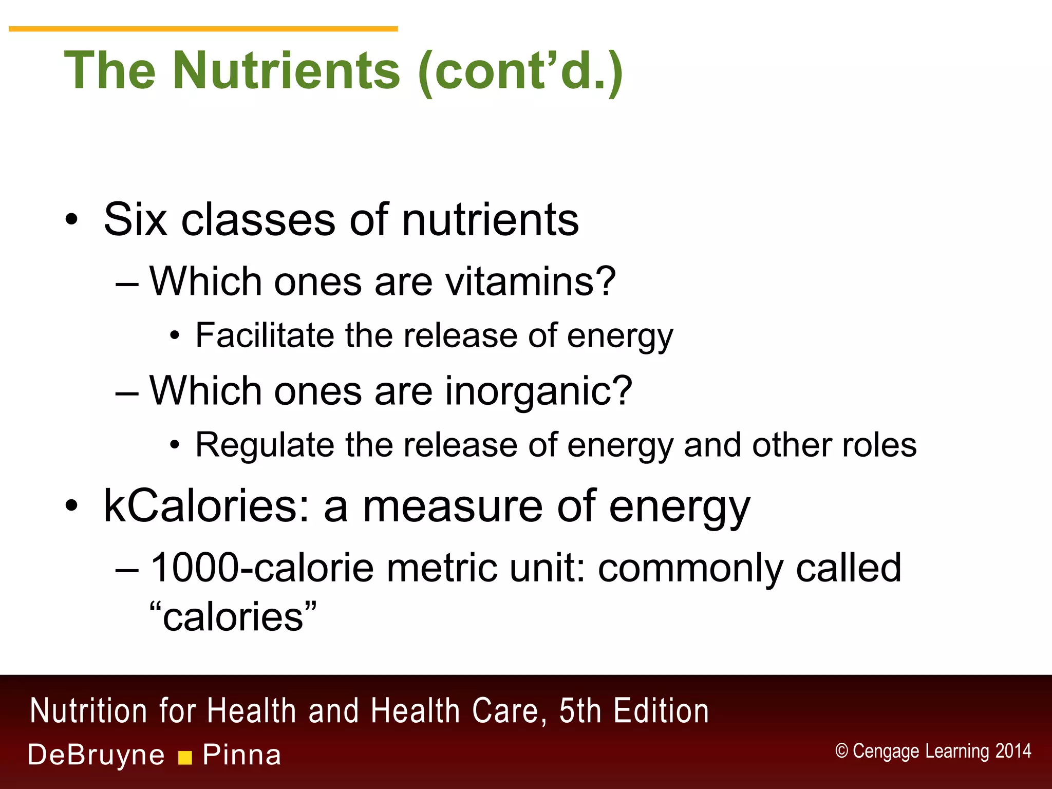 Chapter 1 - Overview of Nutrition and Health | PDF