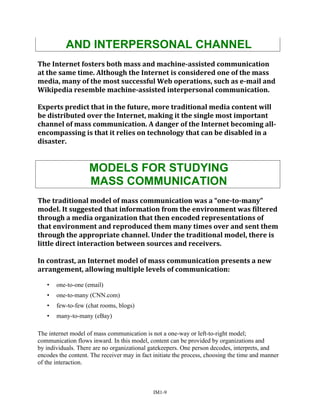 C1 - Communication : Mass & Other Forms | PDF