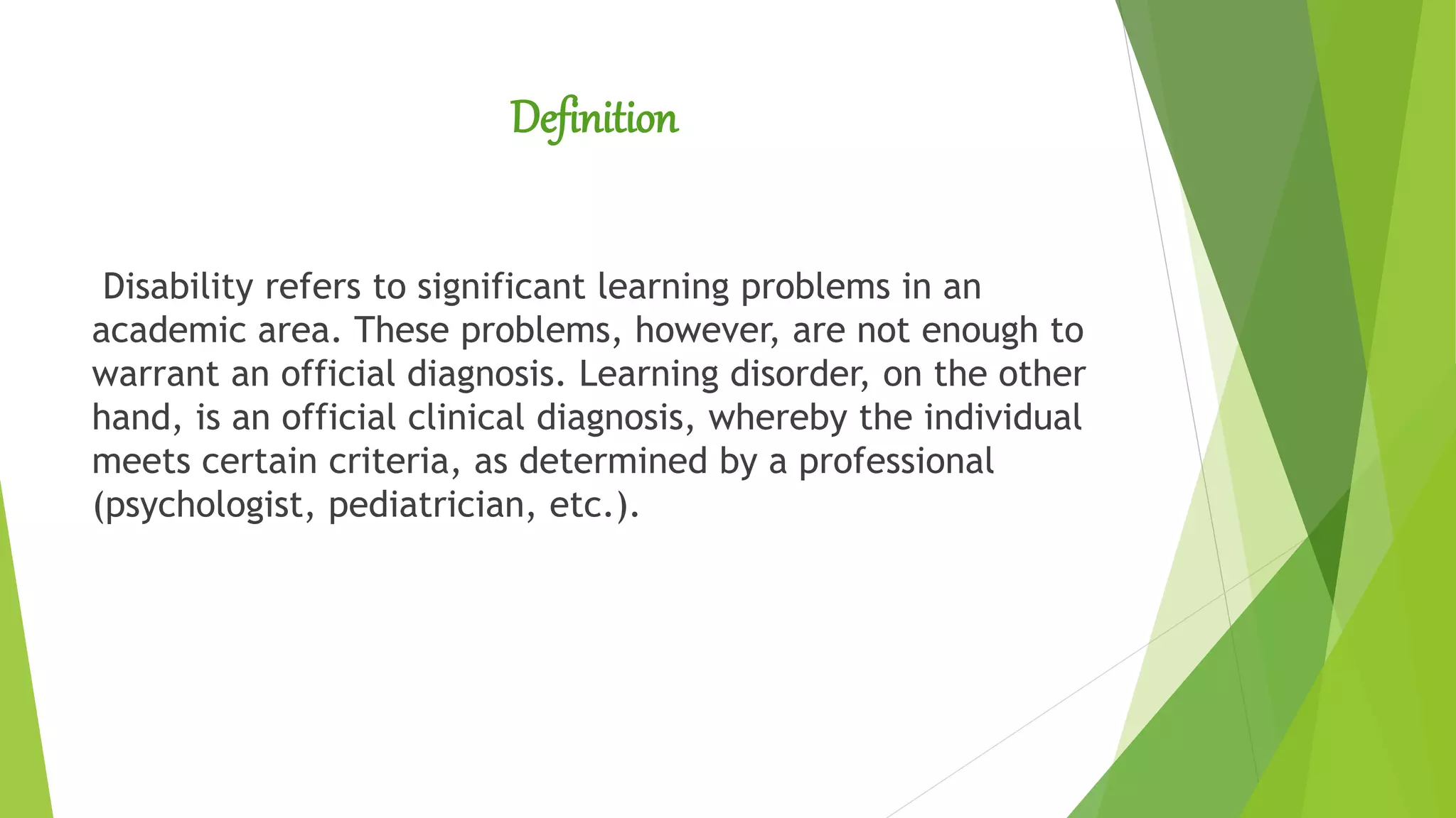 Learning Disability | PPT