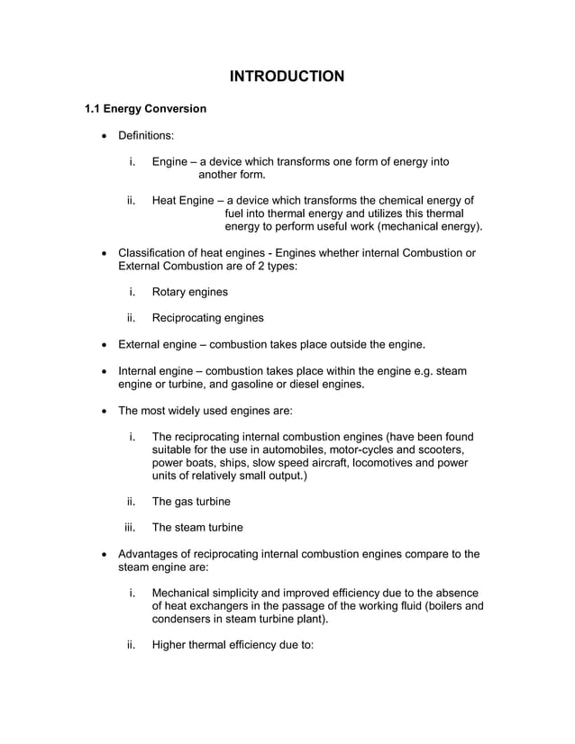 Chapter 1 internal combustion engine | PDF | Physics | Science