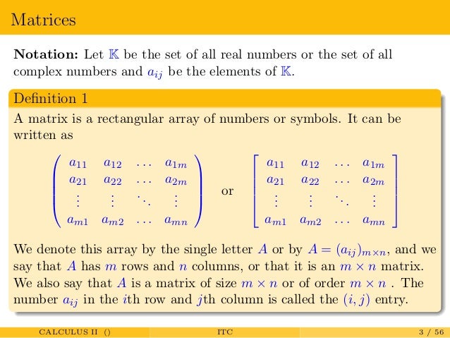 Matrices and determinants
