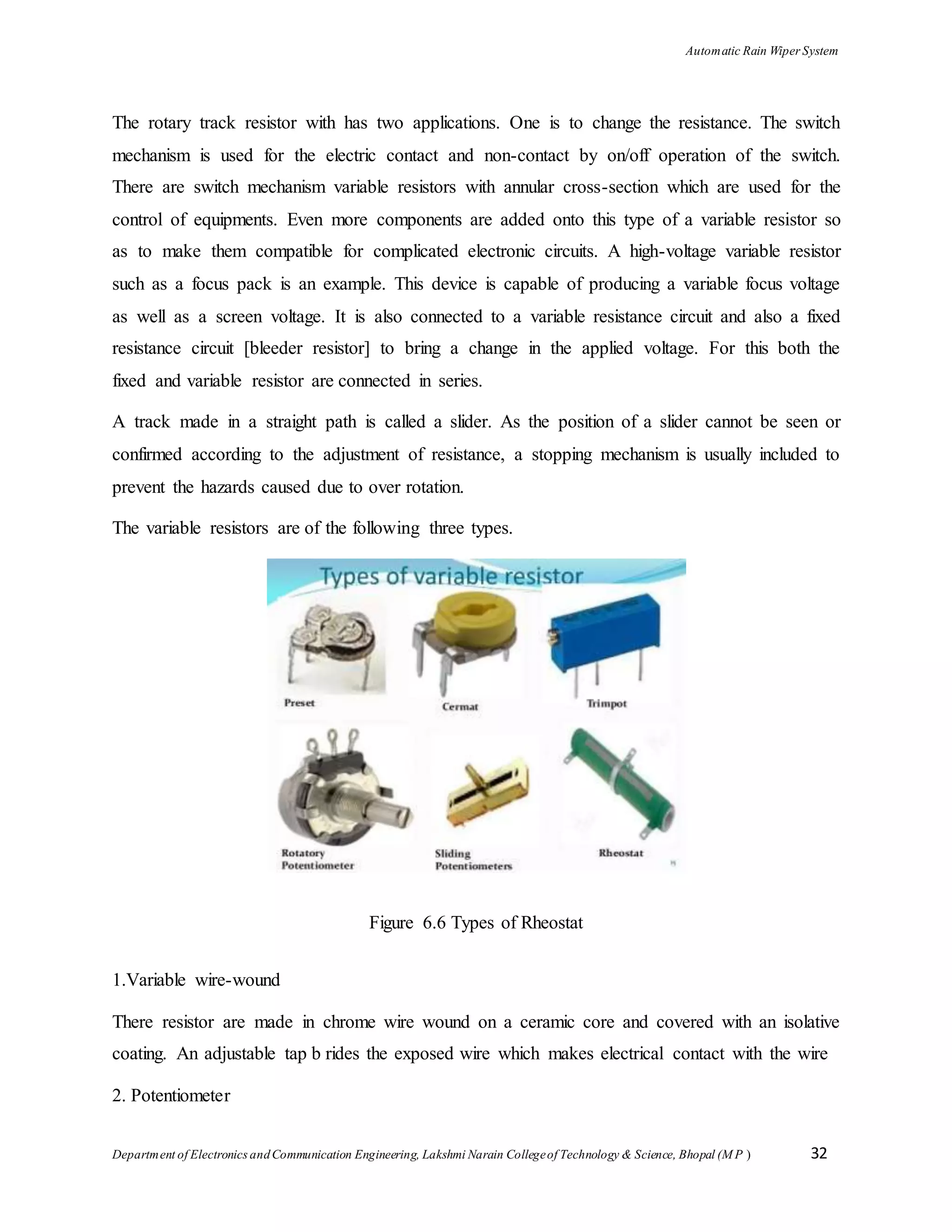 project report on automatic rain wiper | DOCX