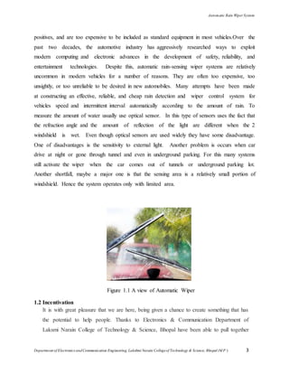 project report on automatic rain wiper | DOCX