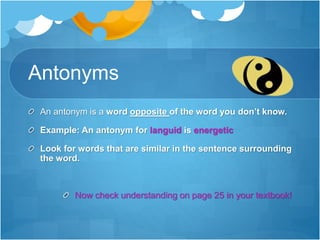 Lecture: Ten Steps Chapter 1: Vocabulary in Context (Revised) | PPTX