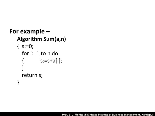 Design And Analysis Of Algorithm By Dr B J Mohite Ppt Programming Languages Computing