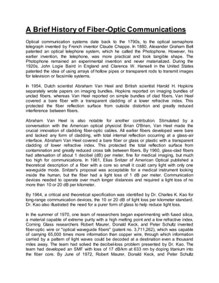 Brief History of optical fiber | DOCX