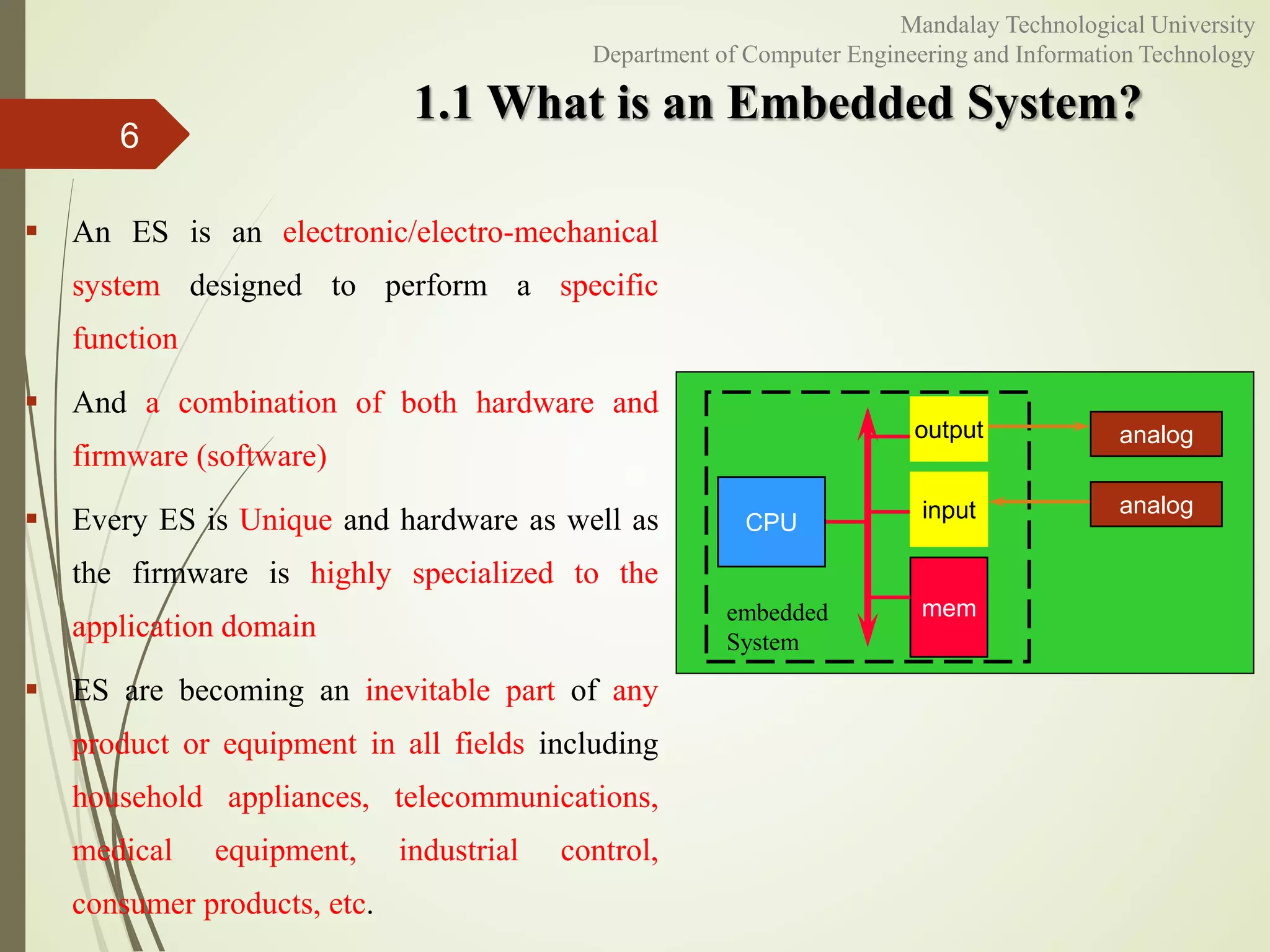 Introduction to Embedded Systems I : Chapter 1 | PPT Introduction to Embedded Systems I : Chapter 1 | PPT