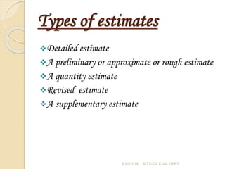 ESTIMATING AND COSTING | PPTX