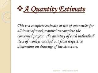 ESTIMATING AND COSTING | PPTX