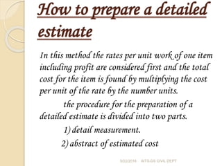 ESTIMATING AND COSTING | PPTX
