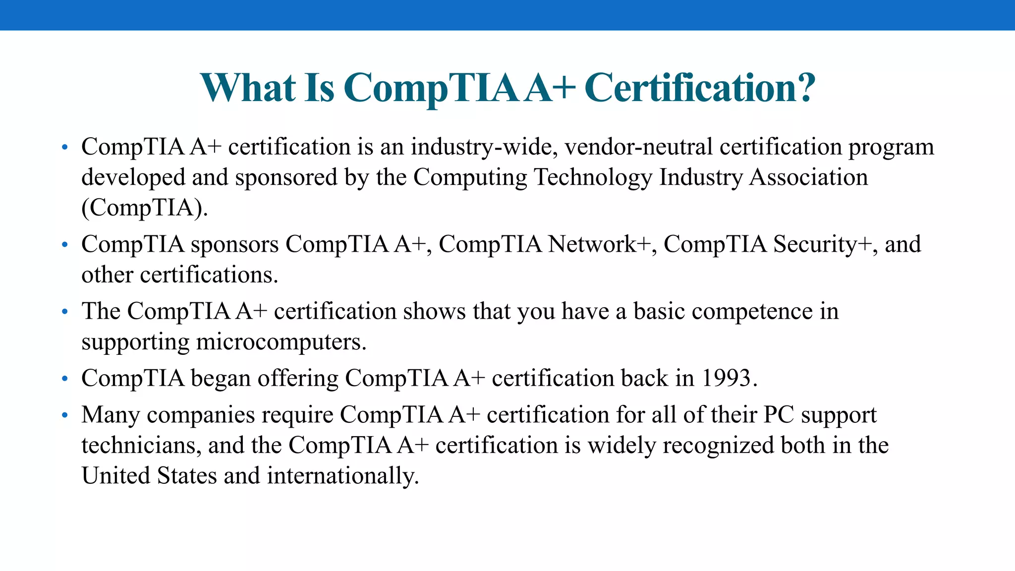 Lecture 1: CompTIA A+ Certification | PDF