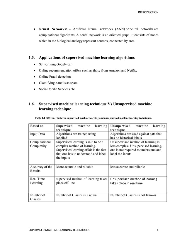 Supervised Machine Learning Techniques common algorithms and its application | PDF