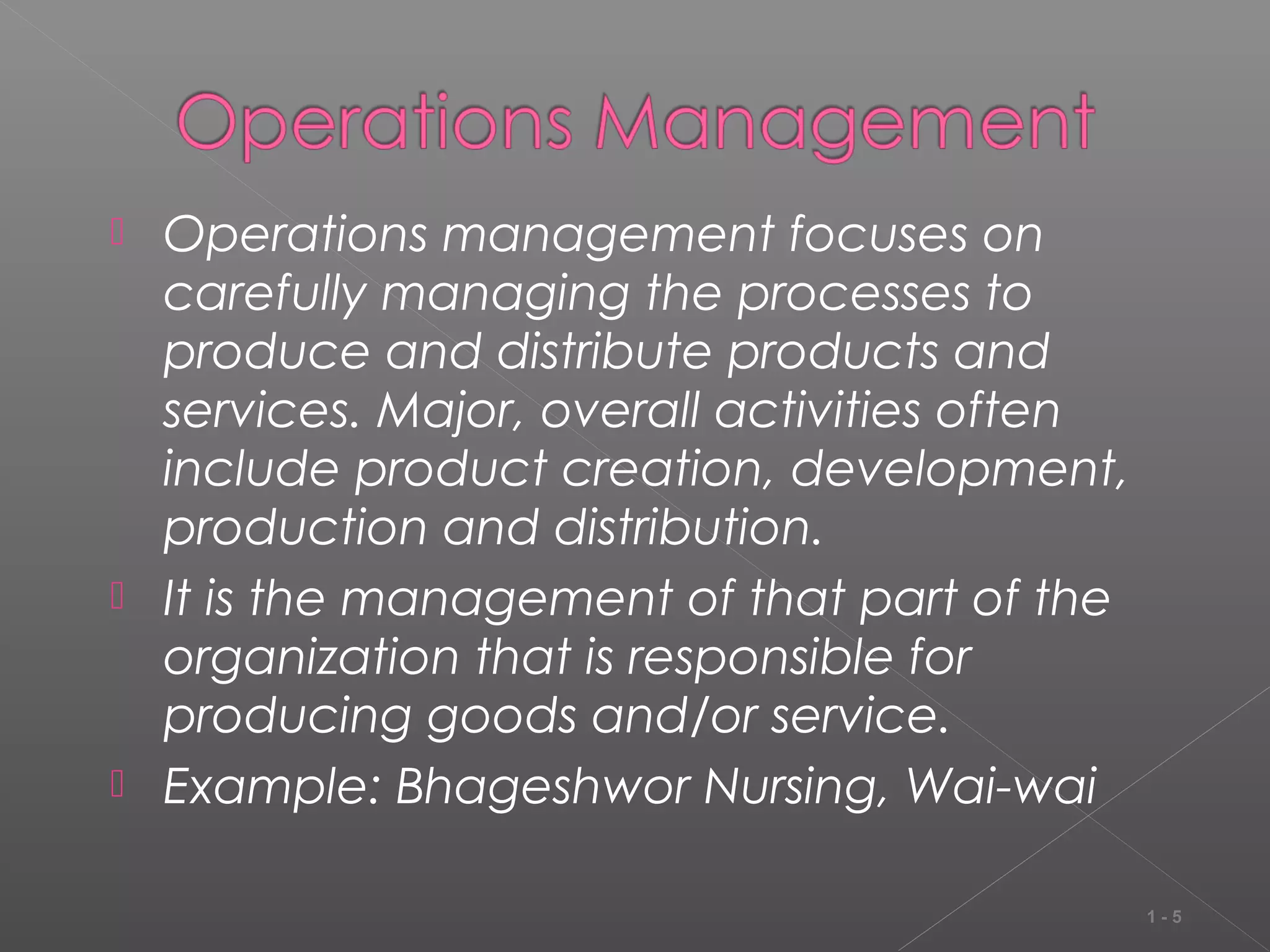 Operations & productivity | PPT