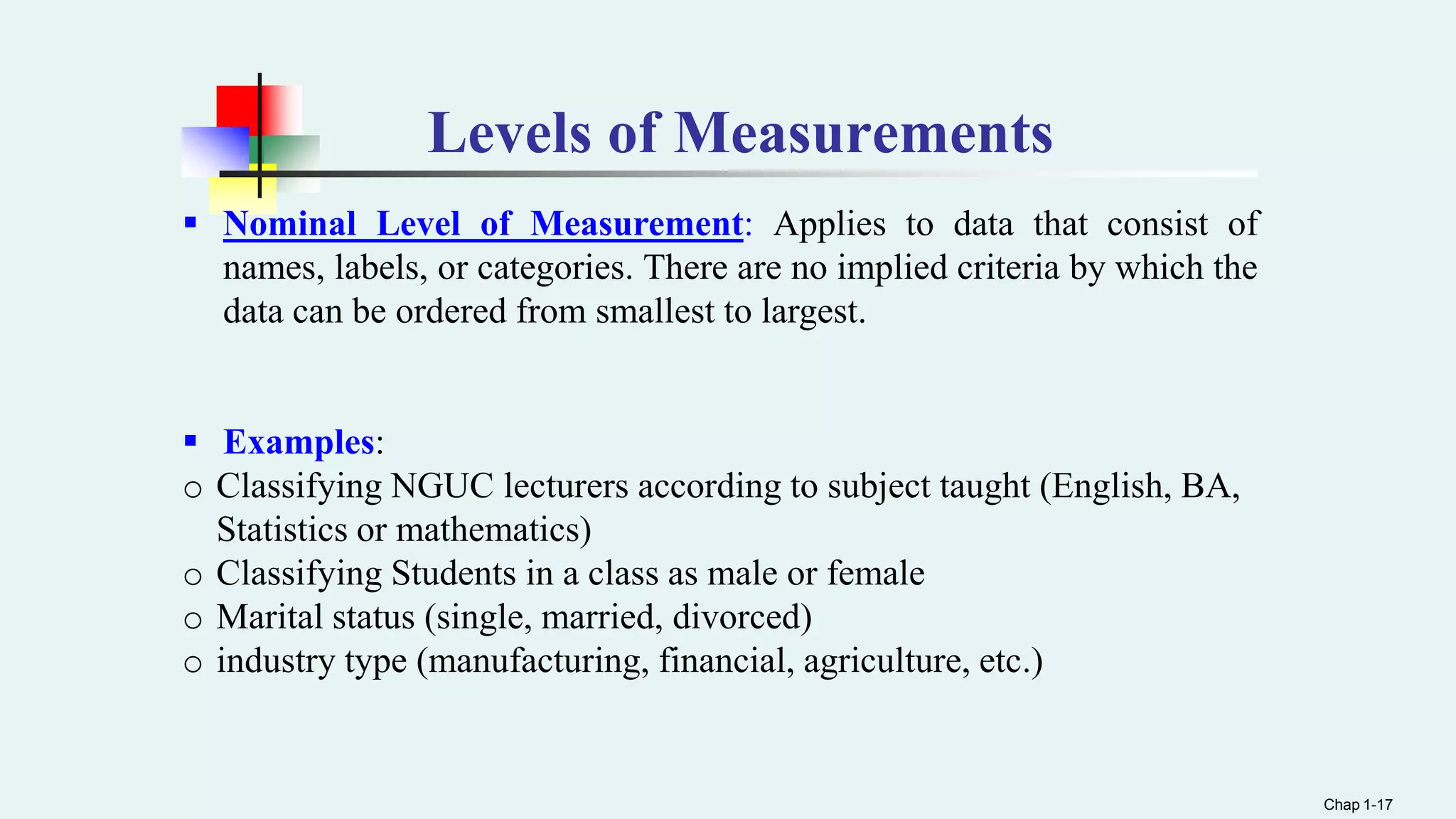 Statistics: Chapter One | PDF