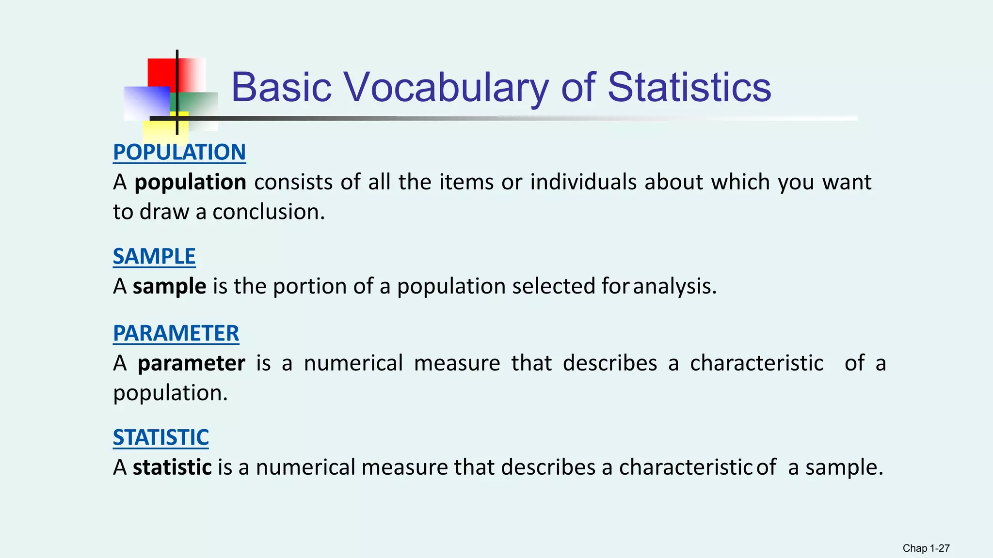 Statistics: Chapter One | PDF