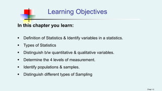 Statistics: Chapter One | PDF