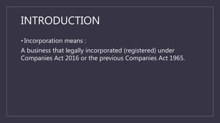 Incorporation | PPT