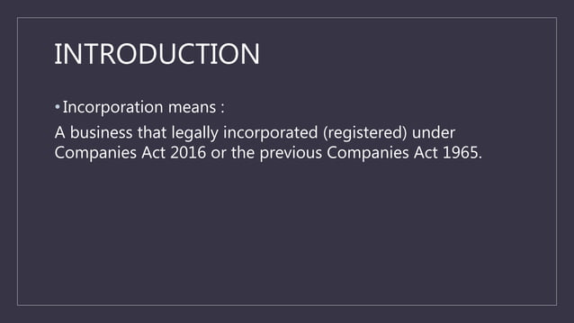 Incorporation | PPT