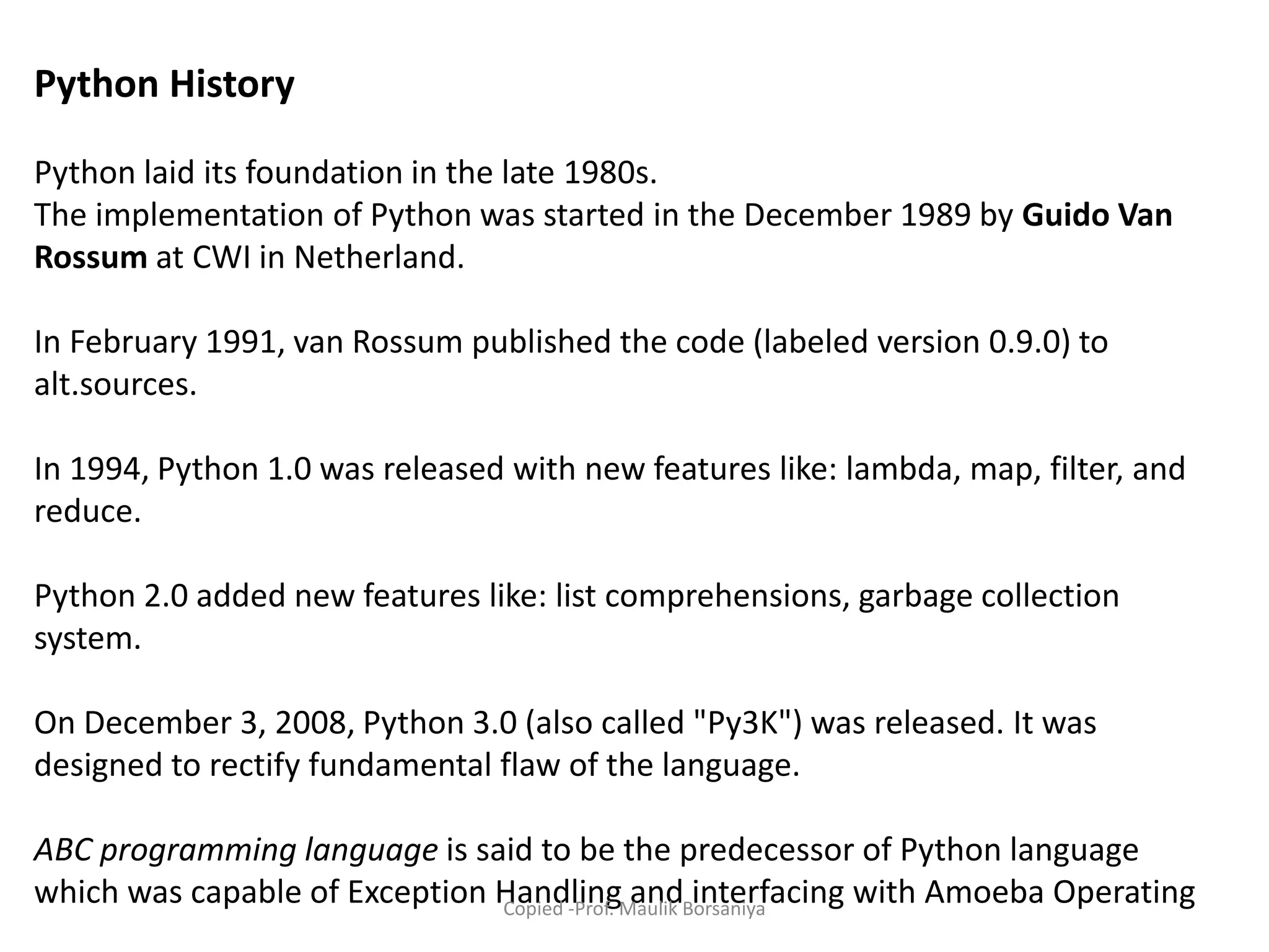 Chapter 1 - INTRODUCTION TO PYTHON -MAULIK BORSANIYA | PPTX