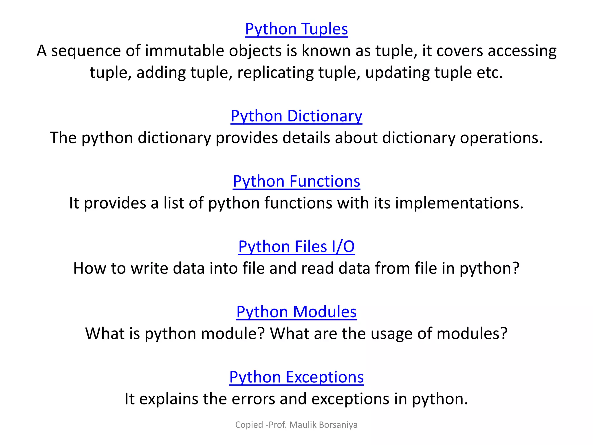 Chapter 1 - INTRODUCTION TO PYTHON -MAULIK BORSANIYA