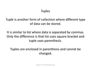 Chapter 1 - INTRODUCTION TO PYTHON -MAULIK BORSANIYA | PPTX
