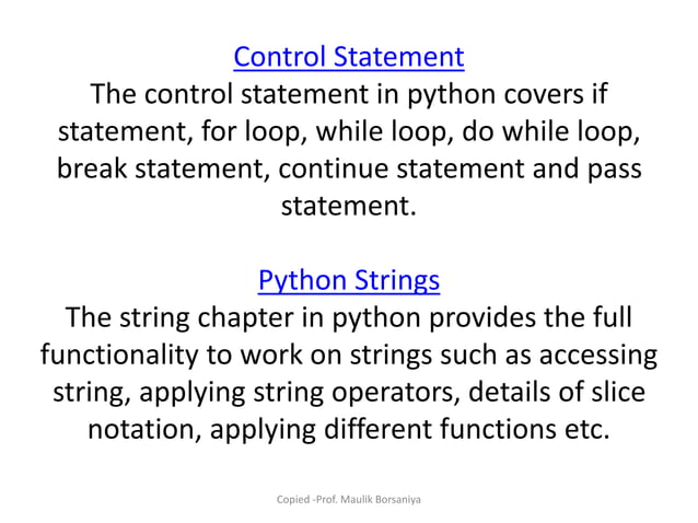 Chapter 1 Introduction To Python Maulik Borsaniya Pptx Programming Languages Computing