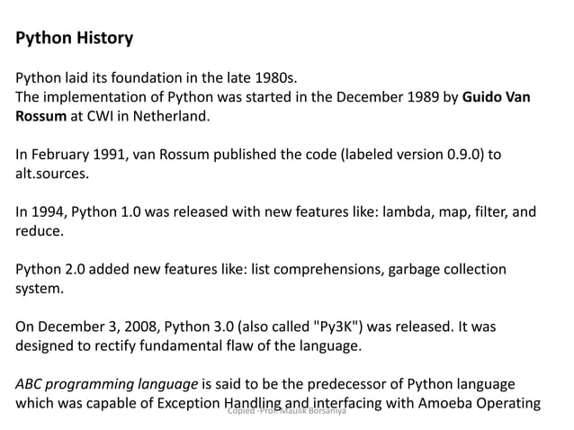 Chapter 1 - INTRODUCTION TO PYTHON -MAULIK BORSANIYA | PPTX | Programming Languages | Computing