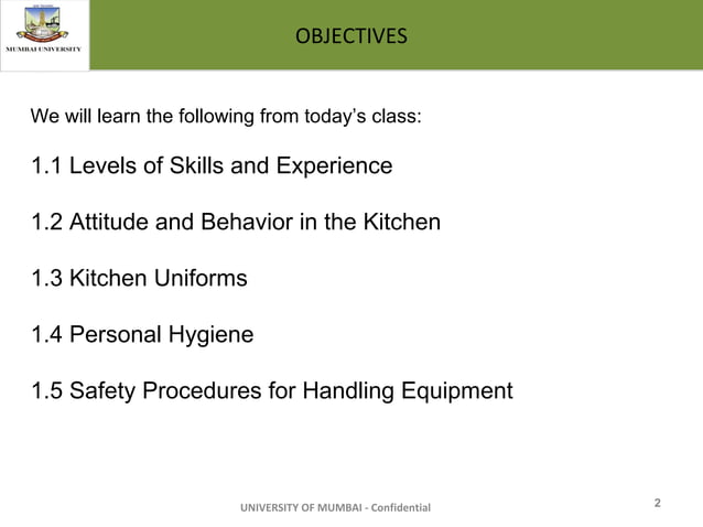 Introduction to Food Production Department | PPT