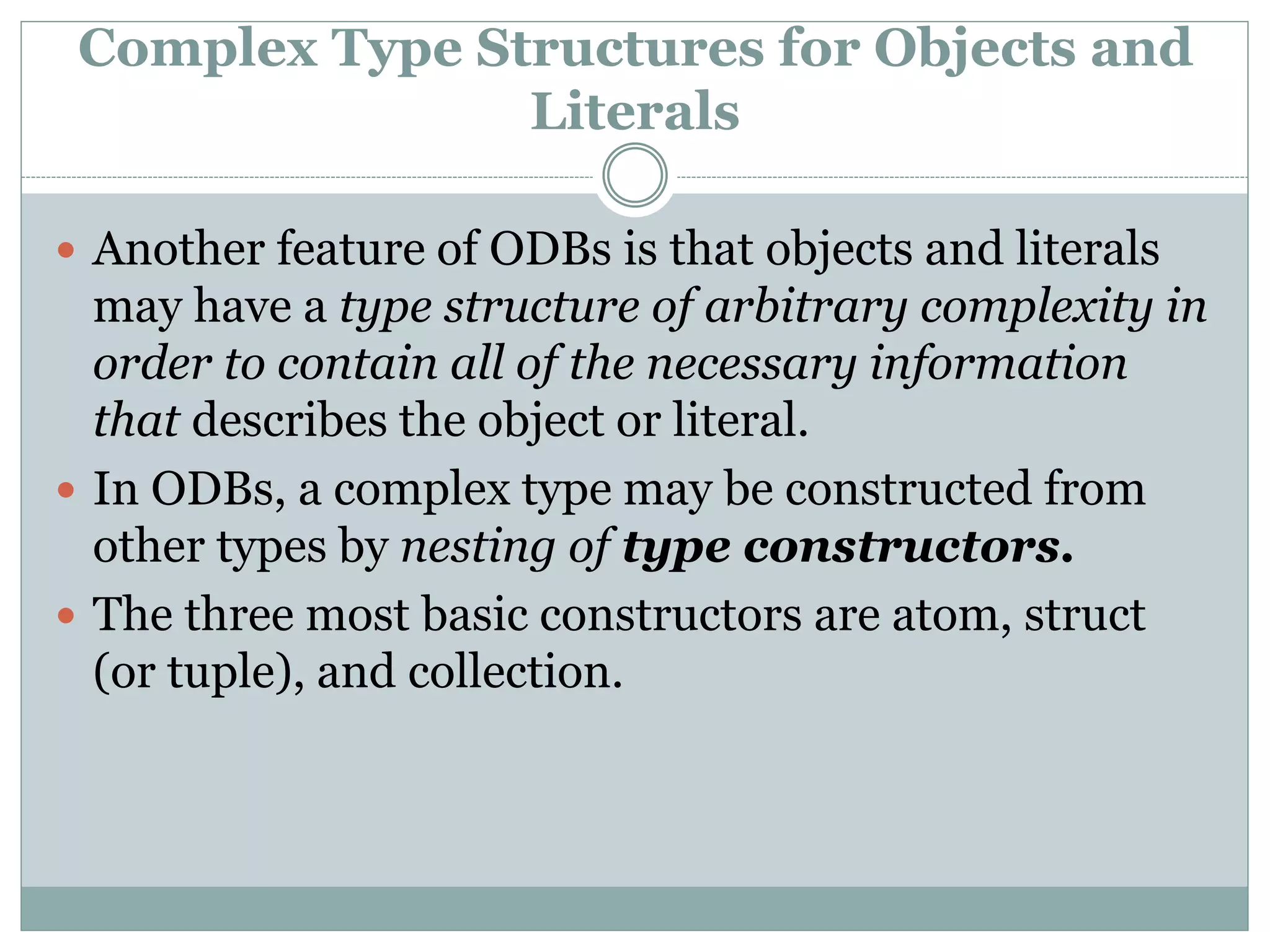Object oriented database concepts | PPTX