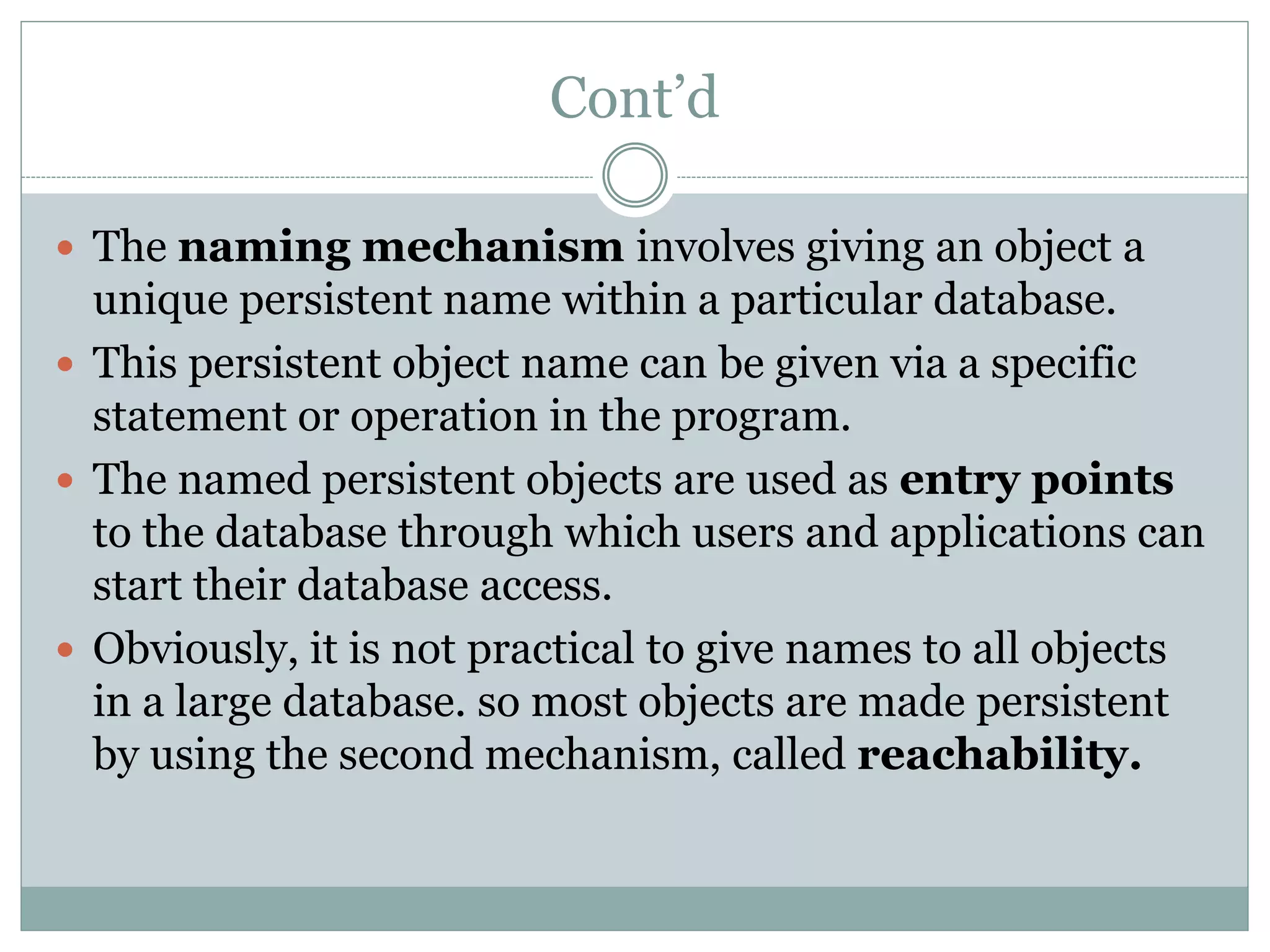 Object oriented database concepts | PPTX