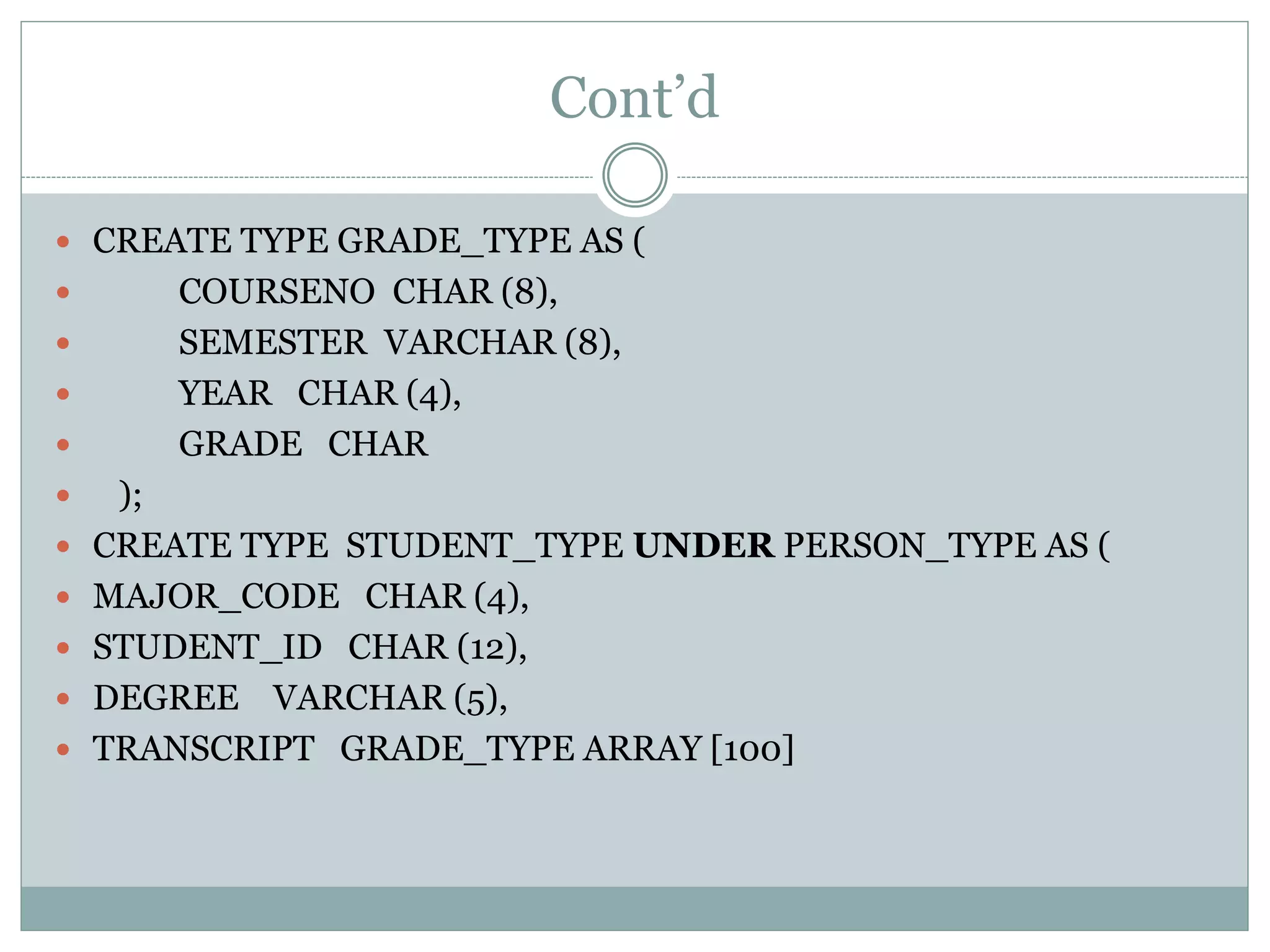 Object Oriented Database Concepts Ppt