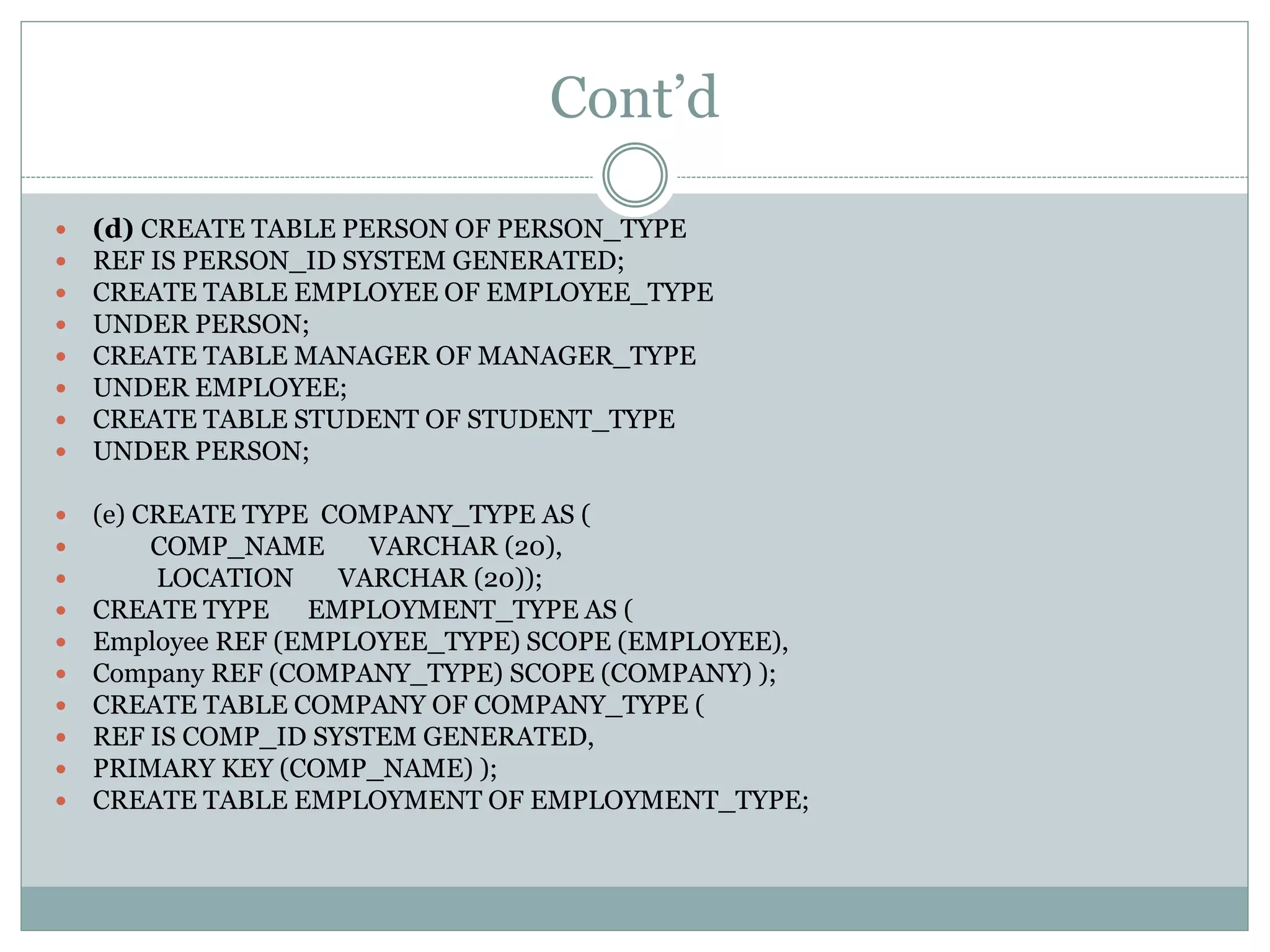 Object Oriented Database Concepts Ppt 2430