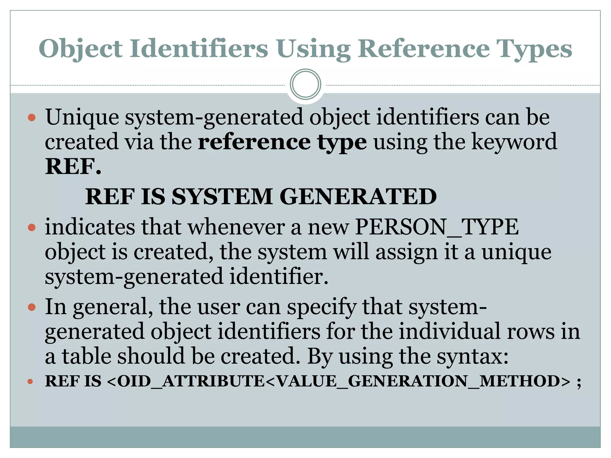 Object Oriented Database Concepts Ppt