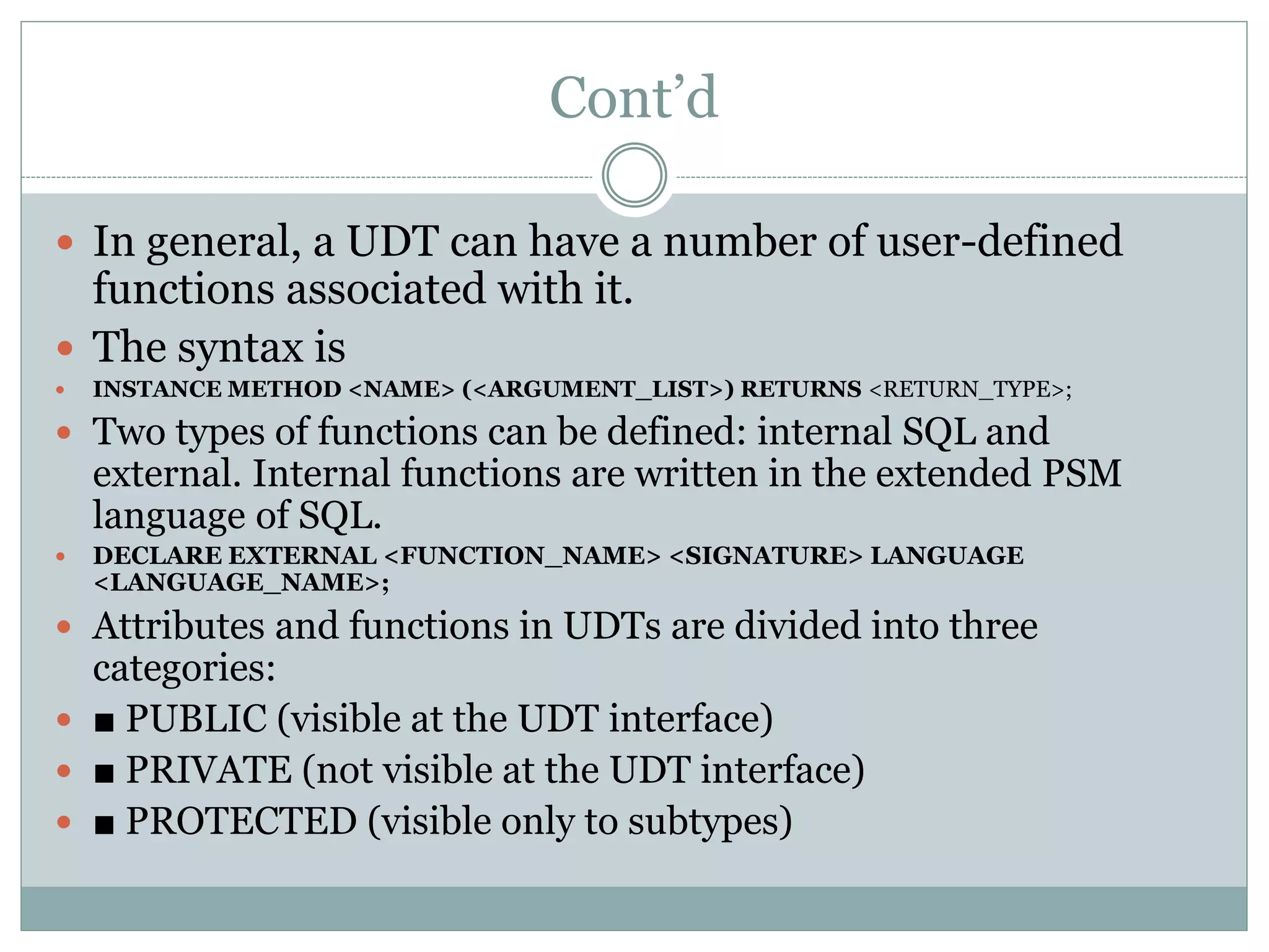 Object oriented database concepts | PPTX