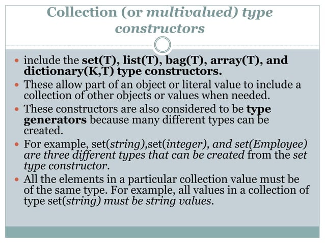 Object Oriented Database Concepts Ppt 