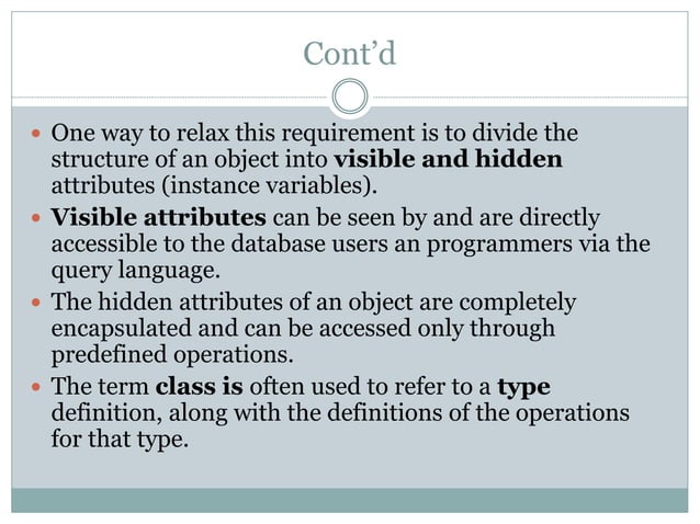 Object oriented database concepts | PPTX