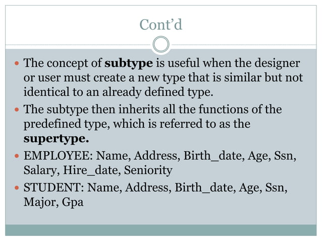Object oriented database concepts | PPTX
