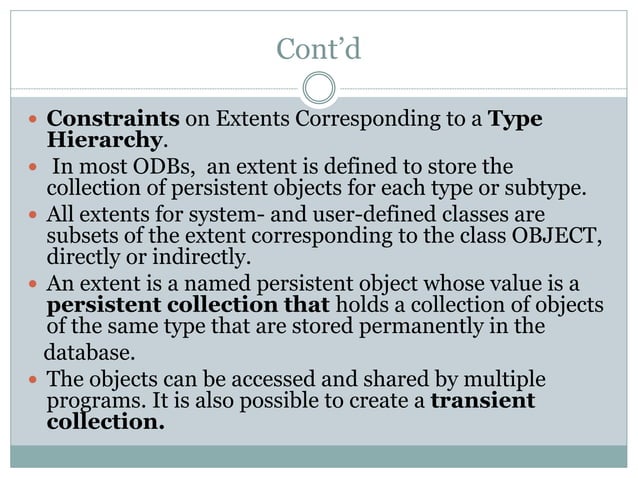 Object oriented database concepts | PPTX