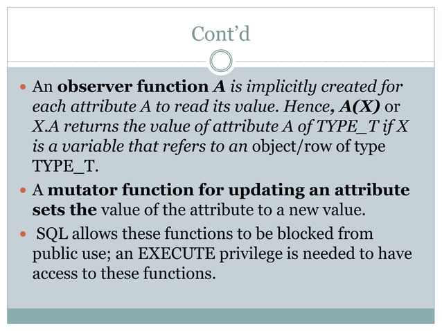 Object oriented database concepts | PPTX