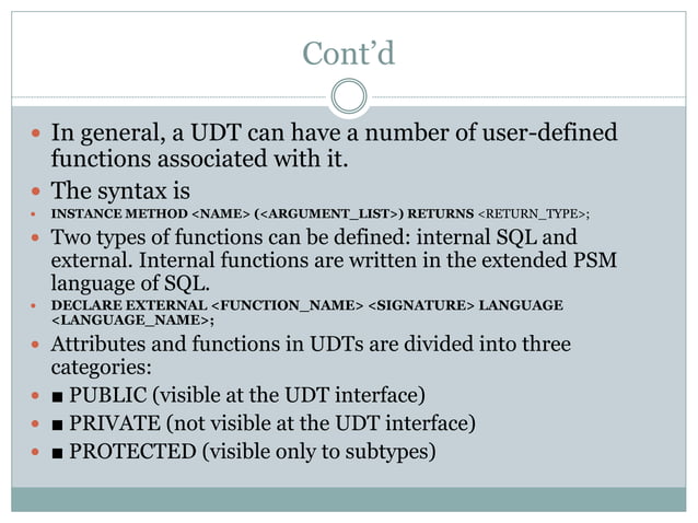 Object oriented database concepts | PPTX