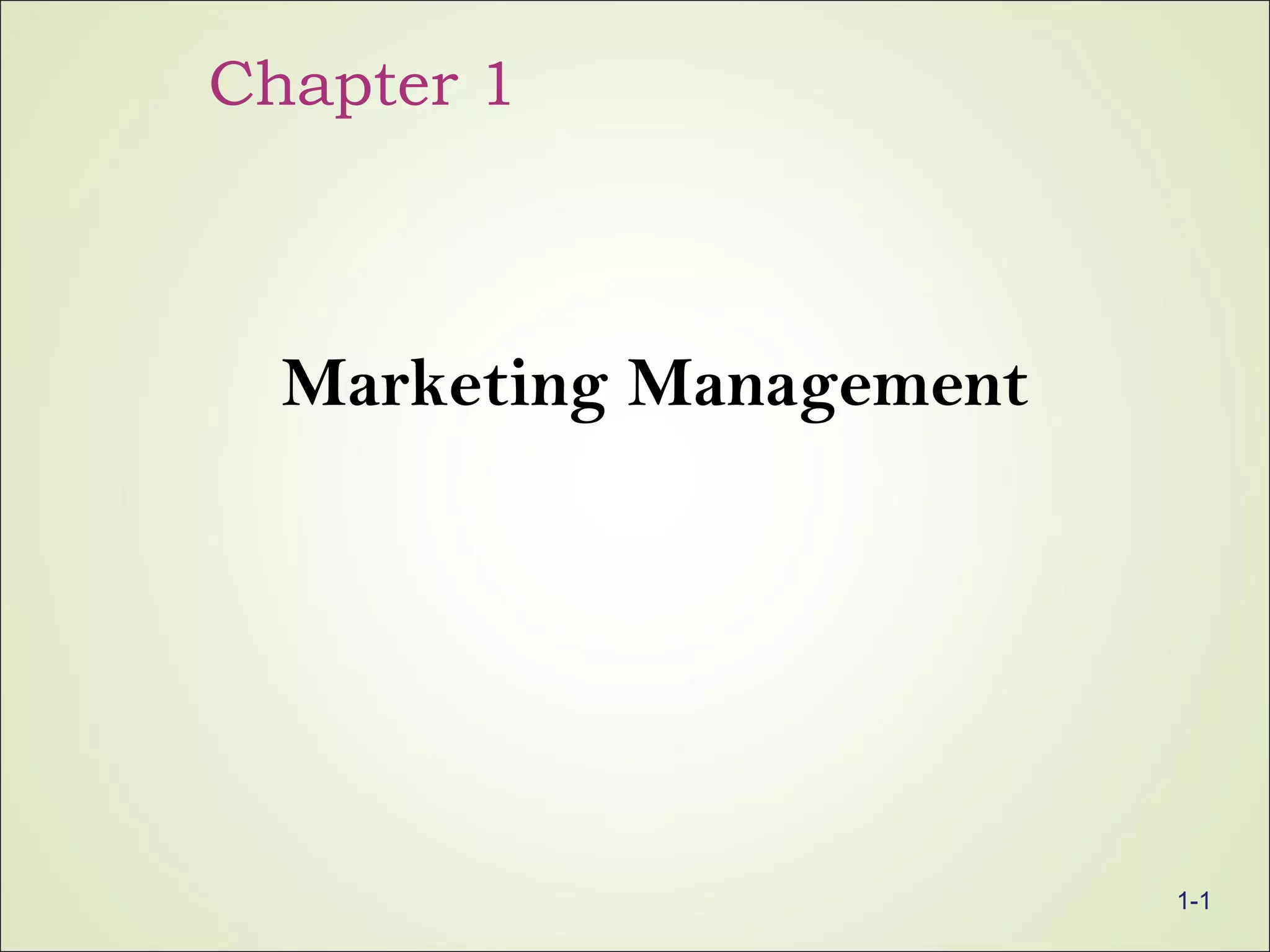 Introduction to Marketing Management | PPT