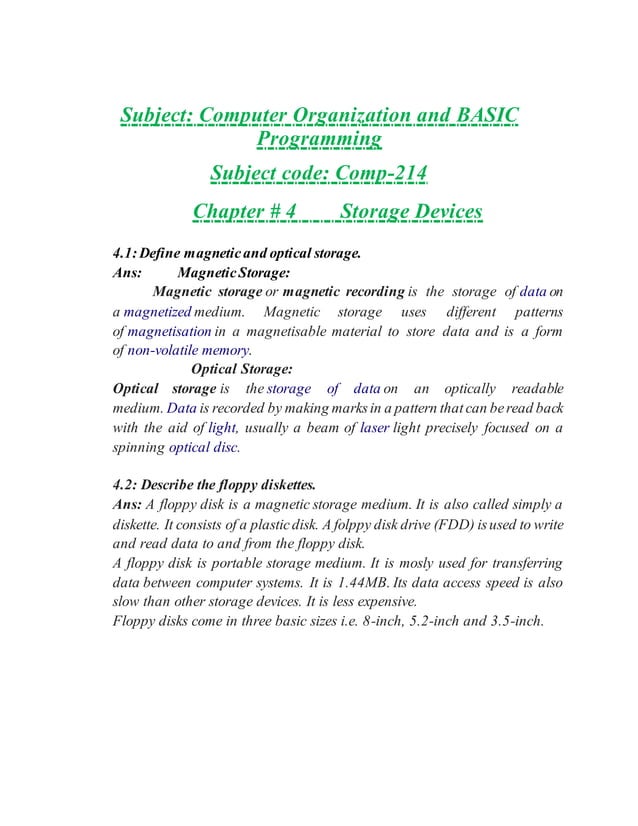 Computer Organization and BASIC Programming | PDF