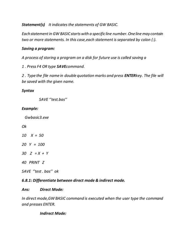 Computer Organization and BASIC Programming | PDF