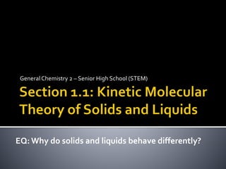 Kinetic Molecular Theory Of Solids