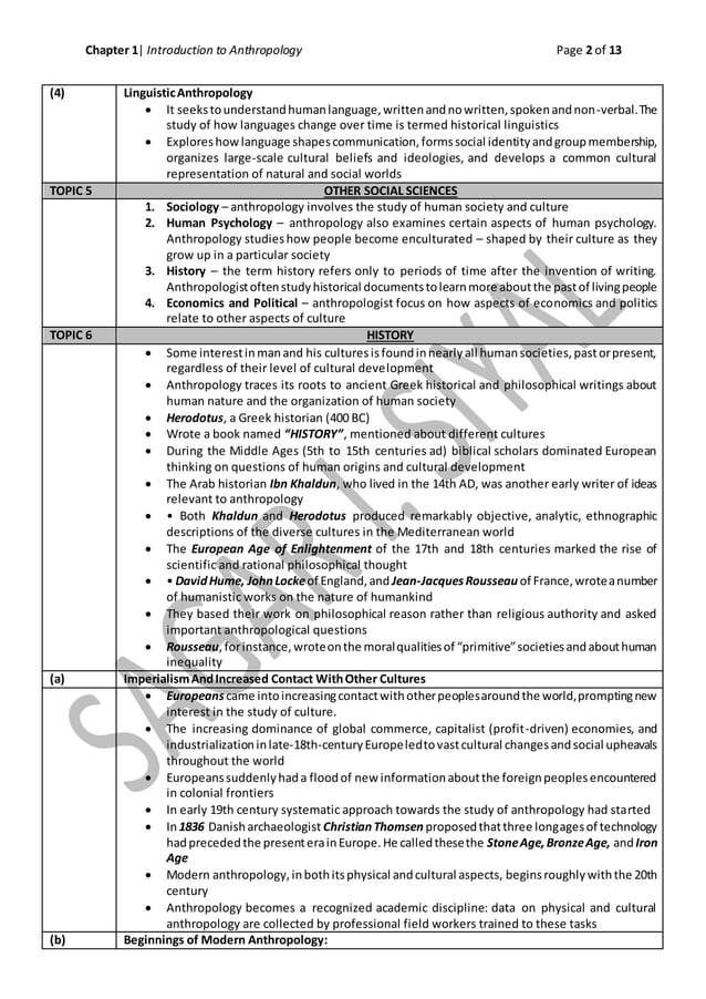 Chapter 1: Introduction to Anthropology | DOCX