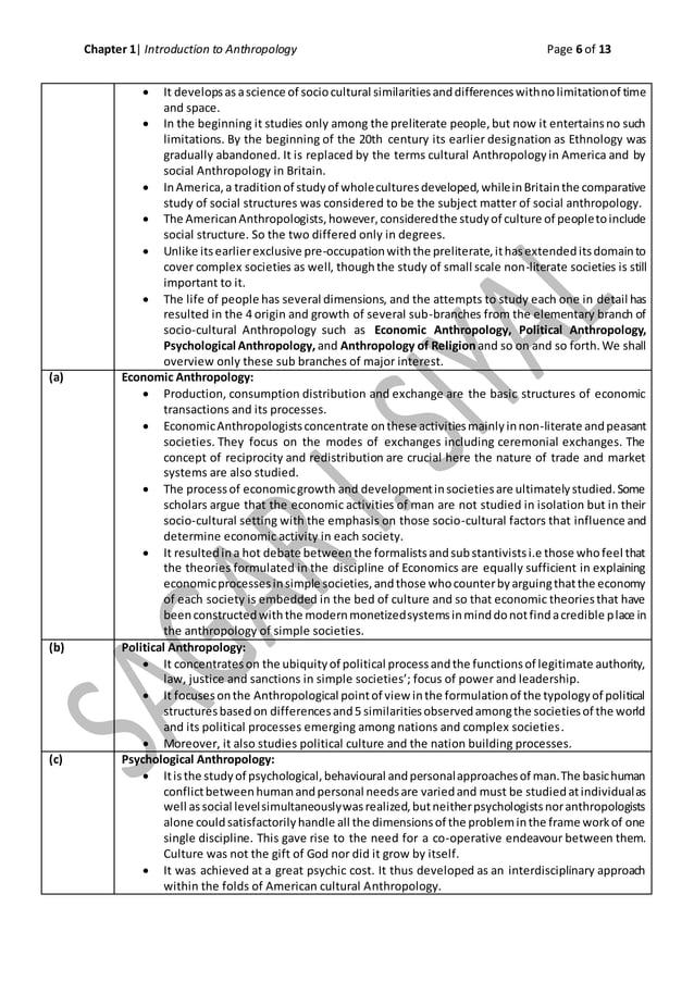 Chapter 1: Introduction to Anthropology | DOCX