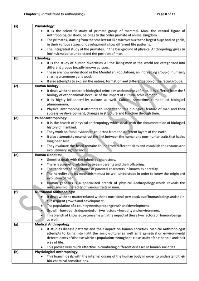 Chapter 1: Introduction to Anthropology | DOCX