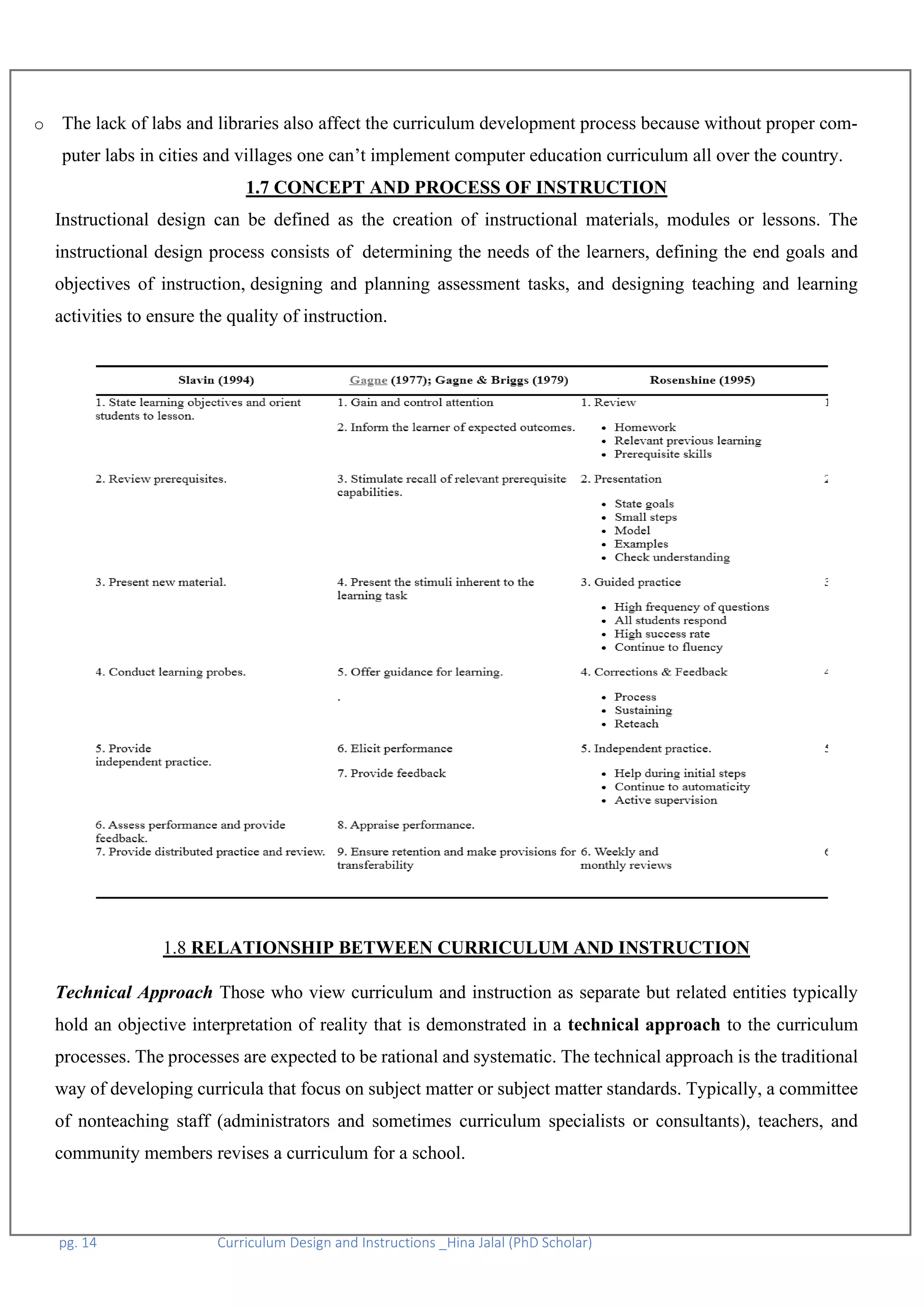 Chapter 1. Curriculum Design and Instructions | PDF